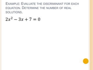 4.7 The Quadratic Formula | PPTX