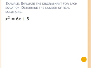 4.7 The Quadratic Formula | PPTX
