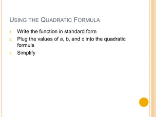 4.7 The Quadratic Formula | PPTX