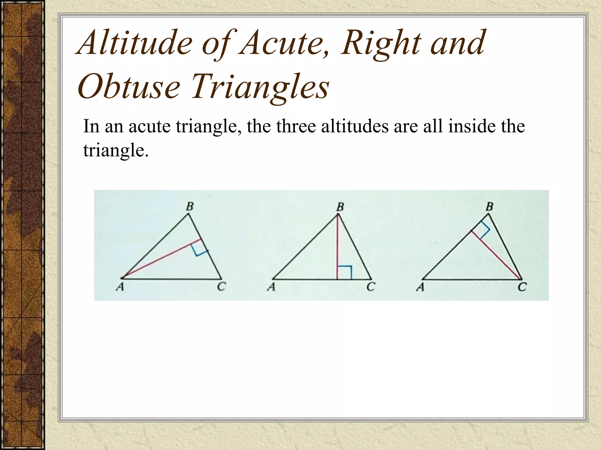 4 7 (1) Medians, Altitudes and Perpendicular Bisectors | PPTX