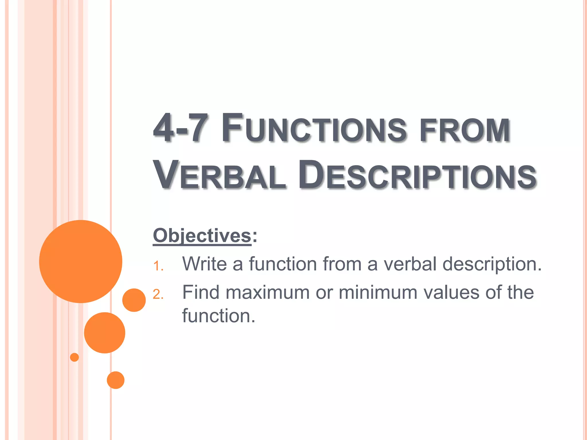 4 7 functions from verbal descriptions | PPTX