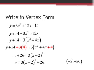 Vertex Form Equation