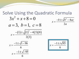 4.8.2 quadratic formula | PPT