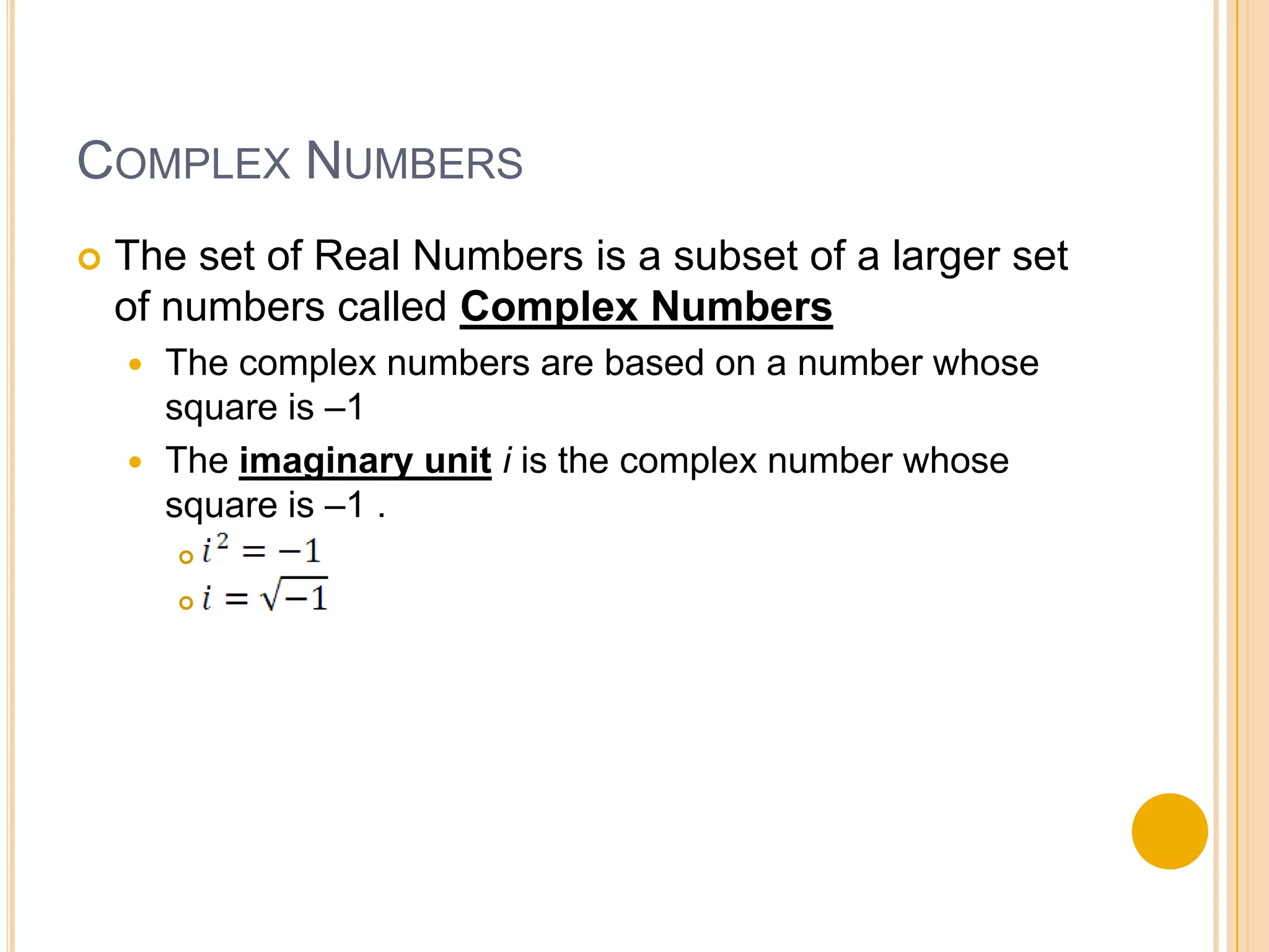 4.8 complex numbers | PPTX