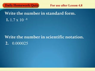 4.8 scientific notation ordering numbers - 1 | PPTX