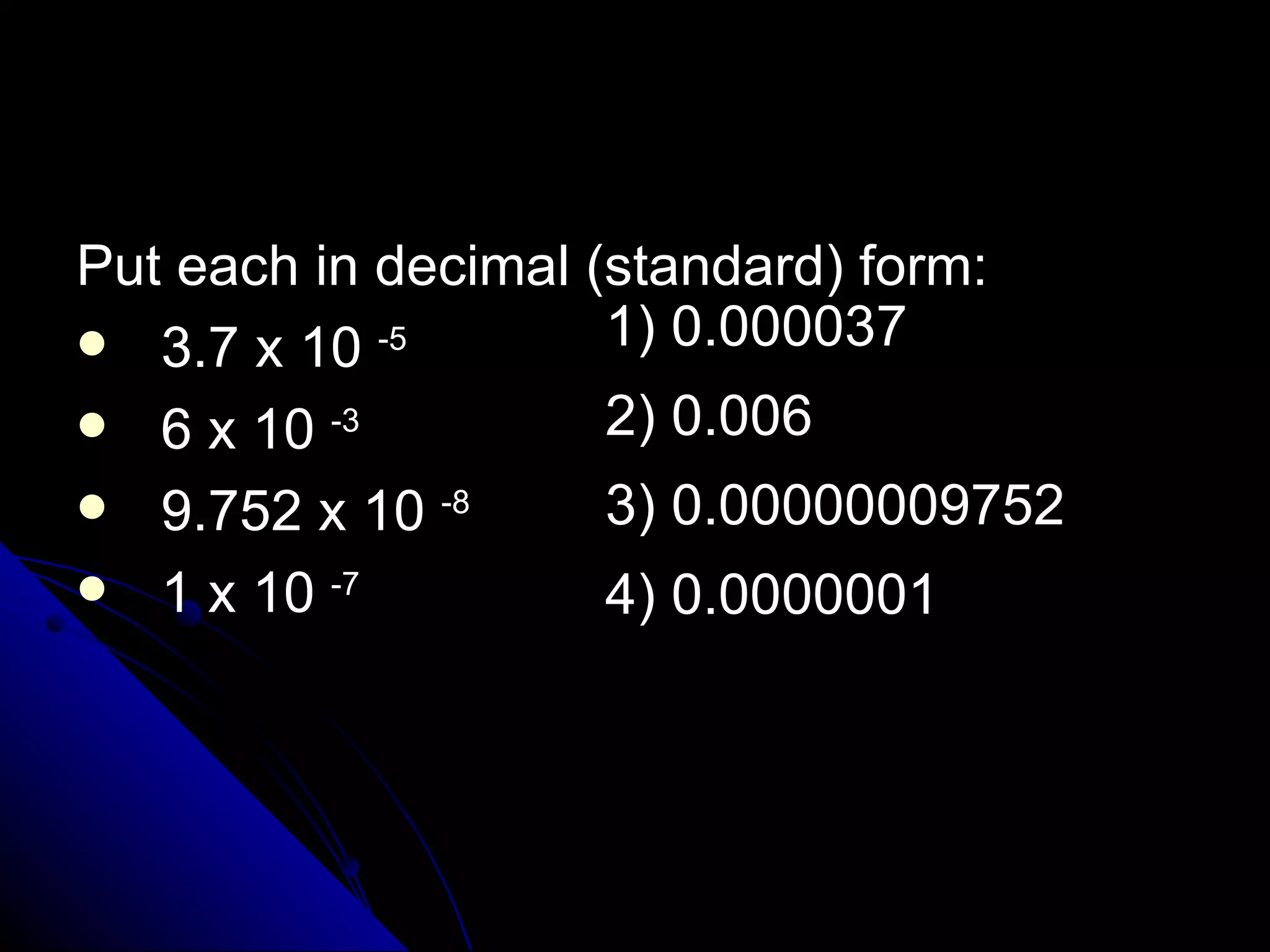 4.8 scientific notation small numbers - 1 | PPT
