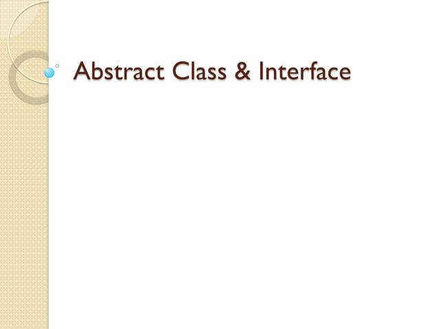 4 abstract class, interface | PPT