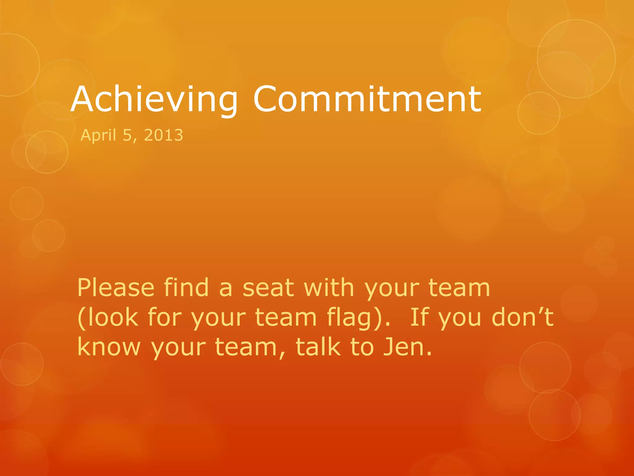 Achieving Commitment | PPT
