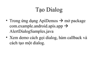 Slide bài giảng lập trình Android DTU - Phần 4 (Activity) | PPT