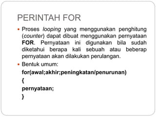 4 adp struktur perulangan | PPTX