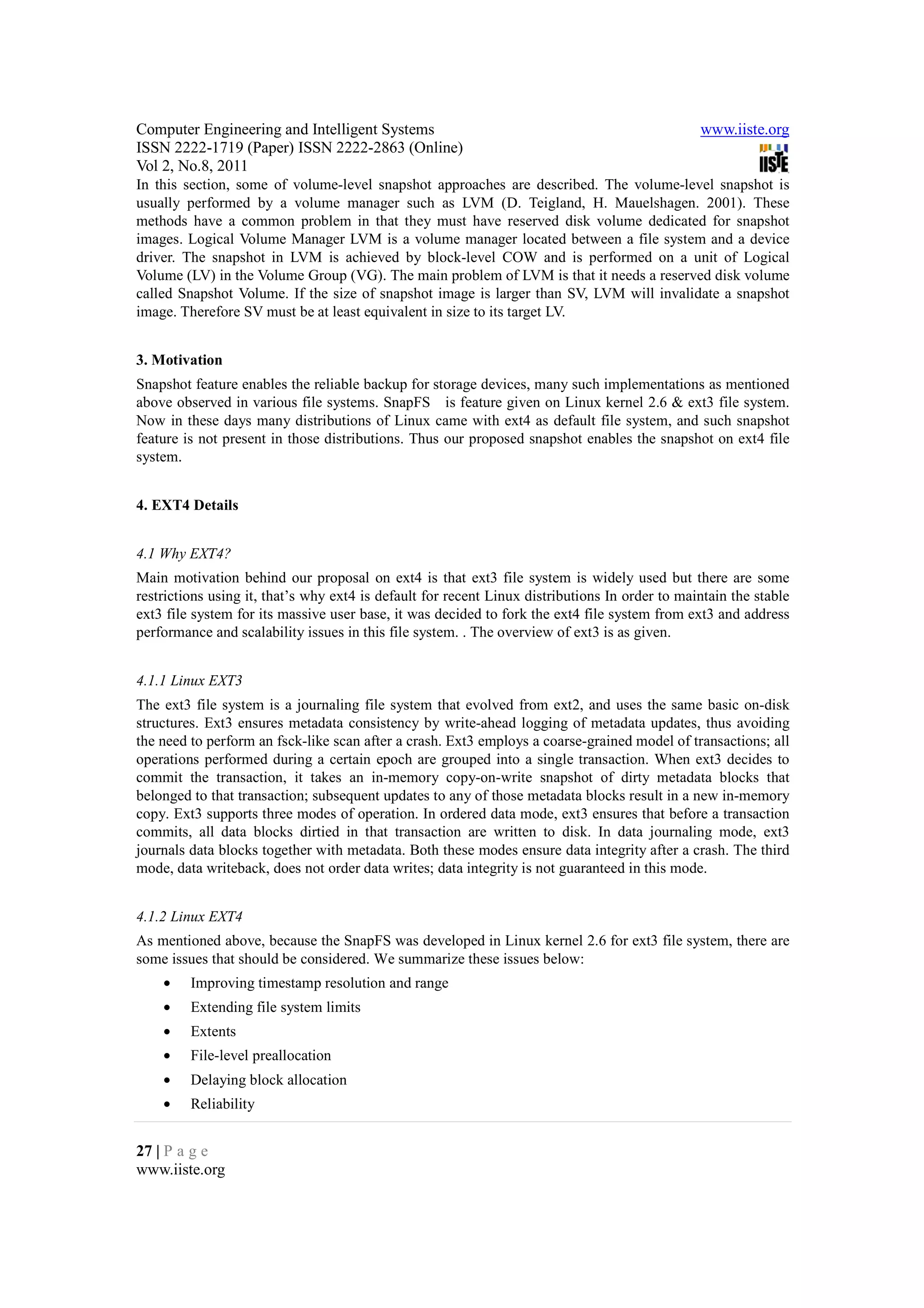 4.a file system level snapshot in ext4 -35-30 | PDF