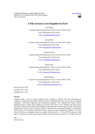 4.a file system level snapshot in ext4 -35-30 | PDF