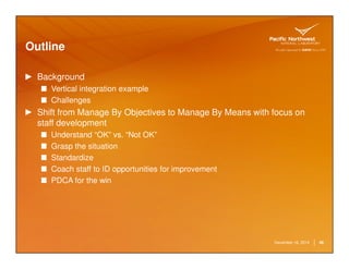 Vertical Integration Drives Need for Standardized Work & Enables Improvement | PPT