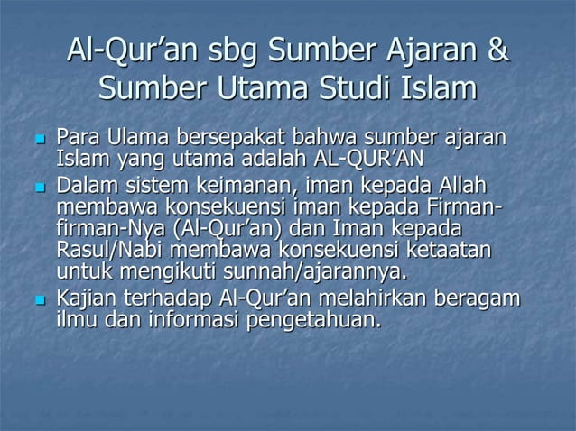 al-quran; sumber ajaran islam | PPSX