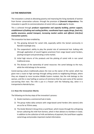 Anolei Camel Milk Cooperative | PDF