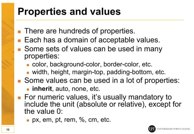 CSS Fundamentals: selectors and Properties | PPTX | Web Design and HTML | Internet