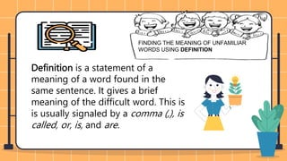4-BA-ENGLISH4-USE CONTEXT CLUES TO FIND MEANING OF UNFAMILIAR WORDS-TR ...