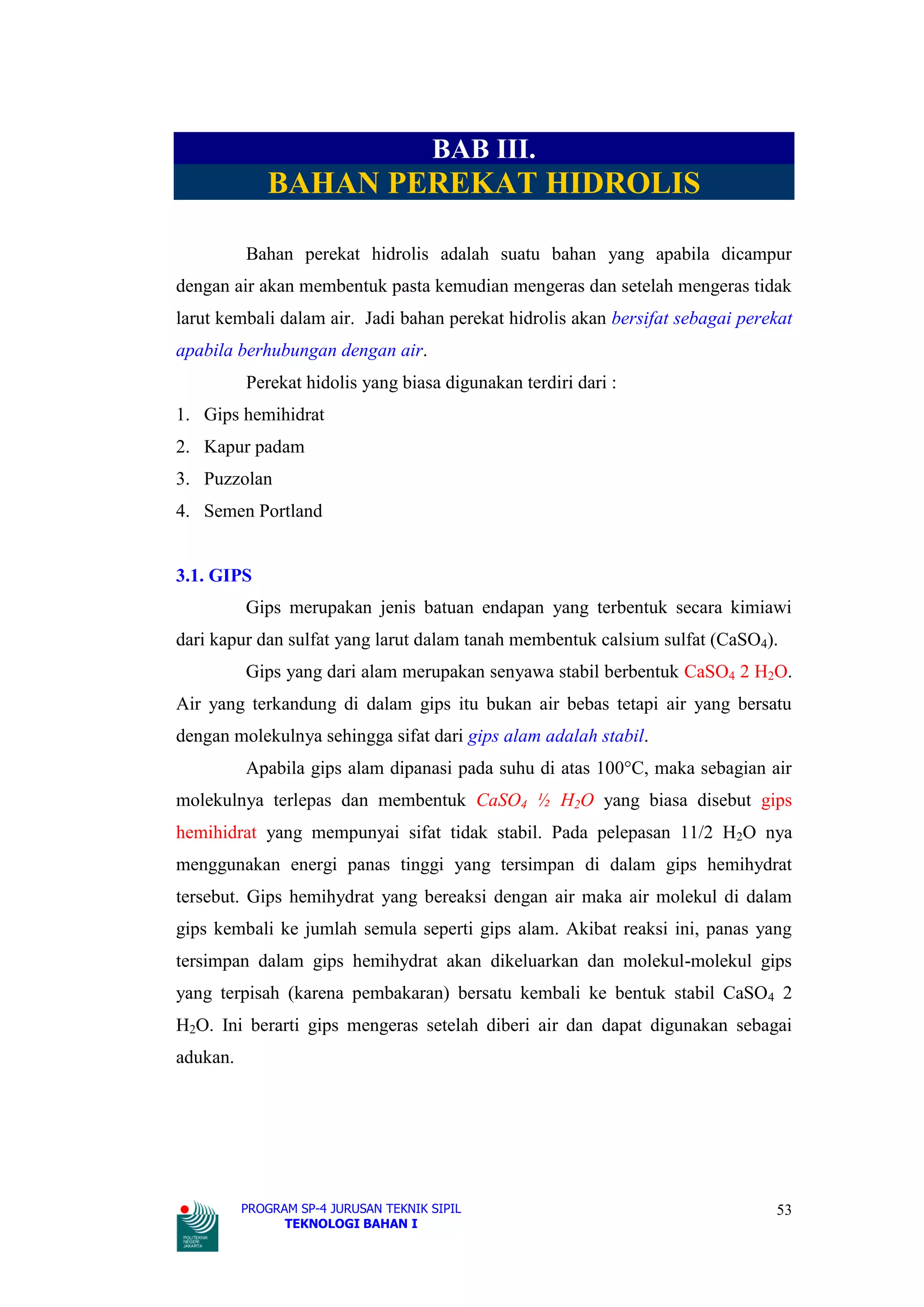 4 bab-iii-bahan-perekat-hidrolis | PDF