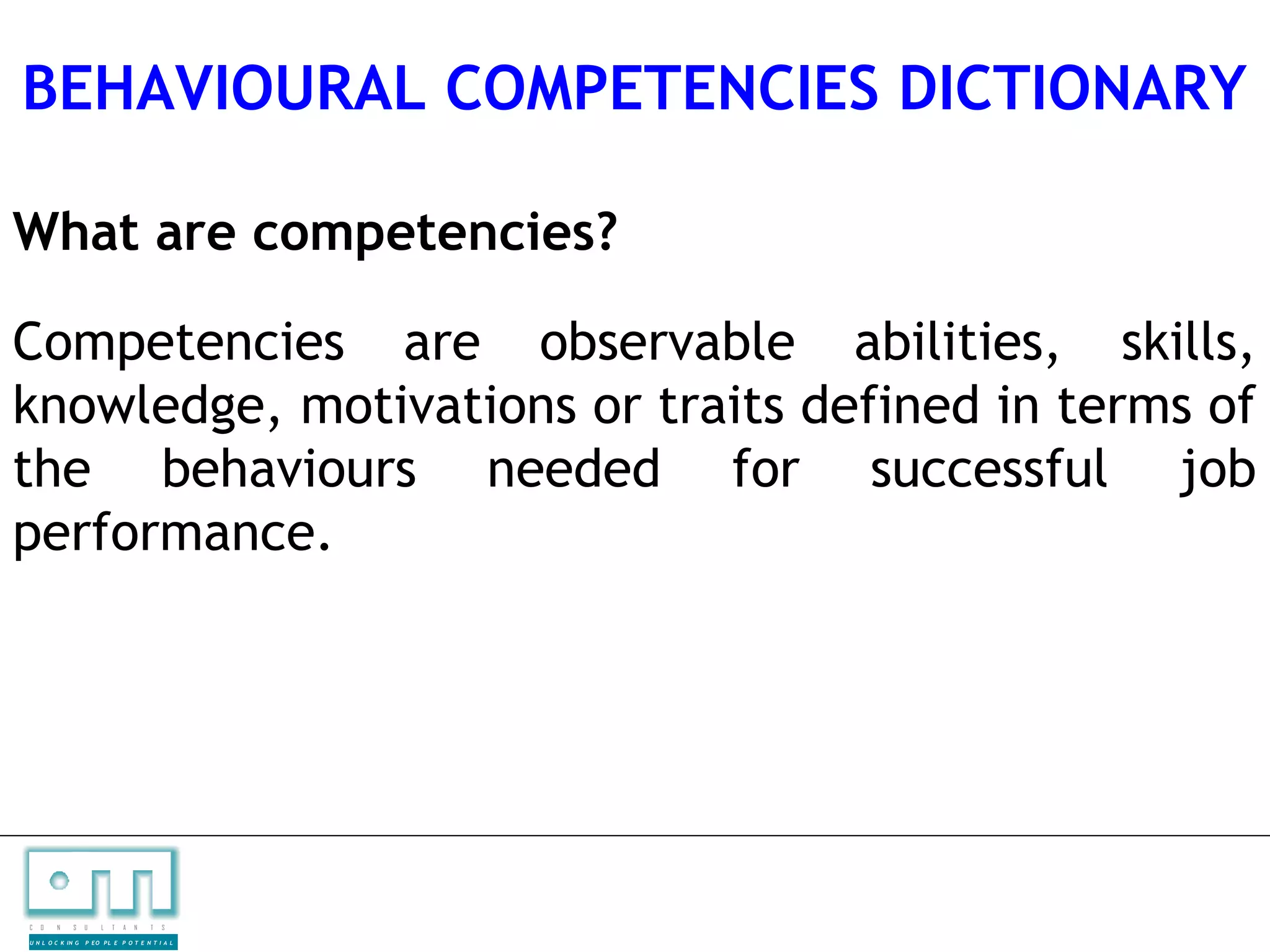 4 behavioural competency dictionary | PPT