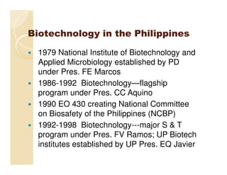 Biotechnology in the Philippines - NAST | PDF