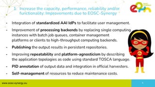 Quality and capacity expansion of thematic services in EOSC-SYNERGY | PPTX | Cloud Computing ...