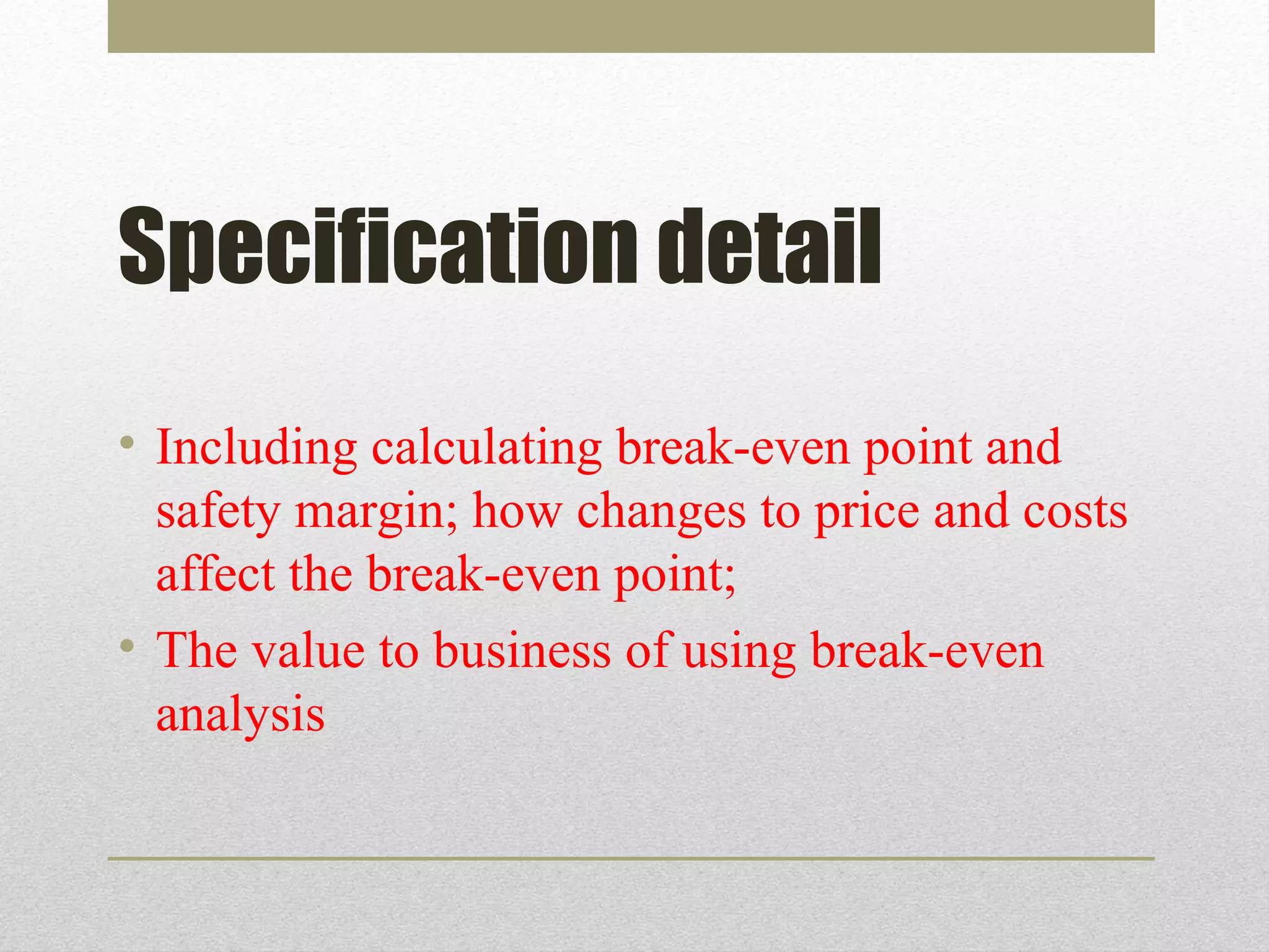 4. break even analysis | PPT