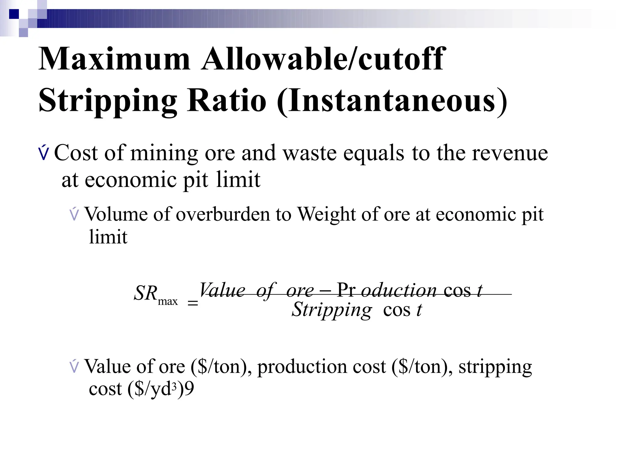 4-BStripping Ratios and Pit Limits .pptx