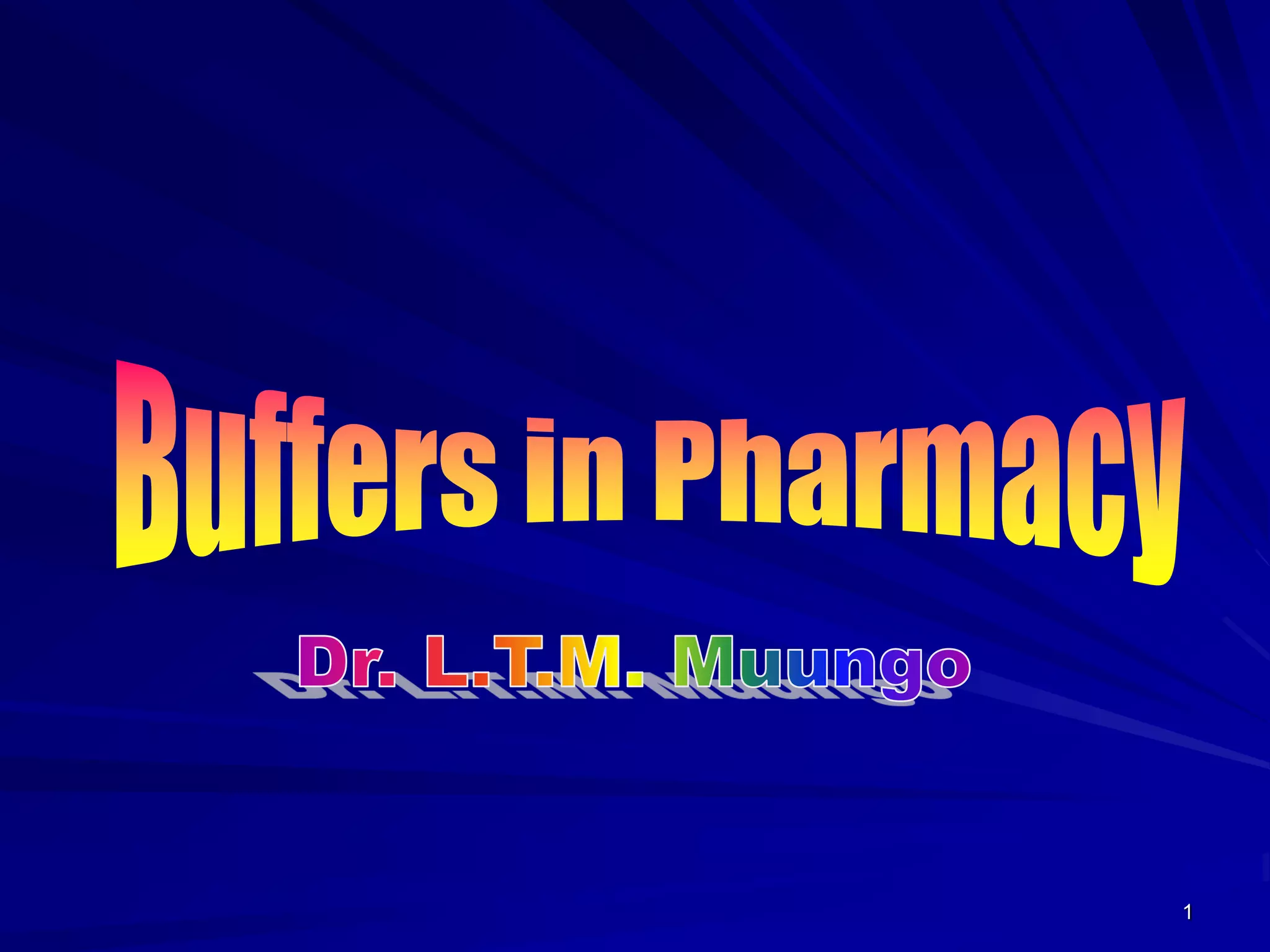 Buffers in Pharmacy | PDF