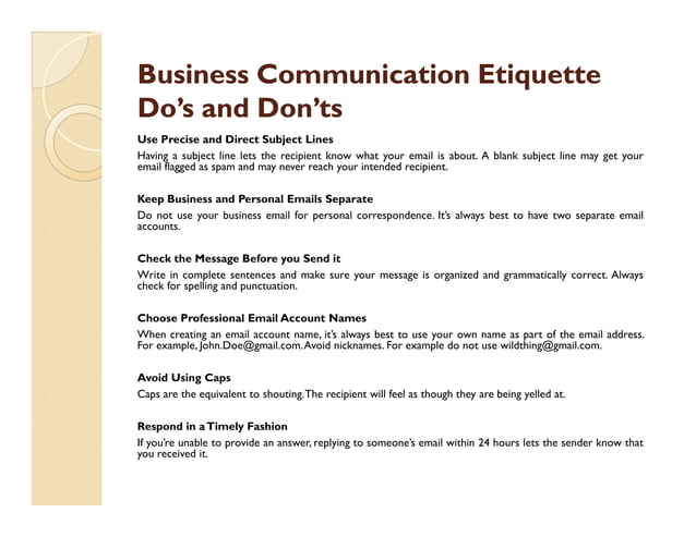 4 business communication etiquette | PDF