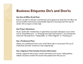4 business communication etiquette | PDF