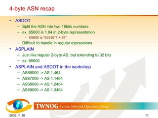 4 byte AS number workshop material | PPT