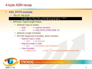 4 byte AS number workshop material | PPT