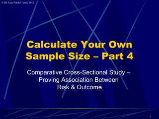 4. Calculate samplesize for cross-sectional studies | PPT