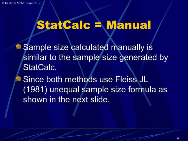 4. Calculate samplesize for cross-sectional studies