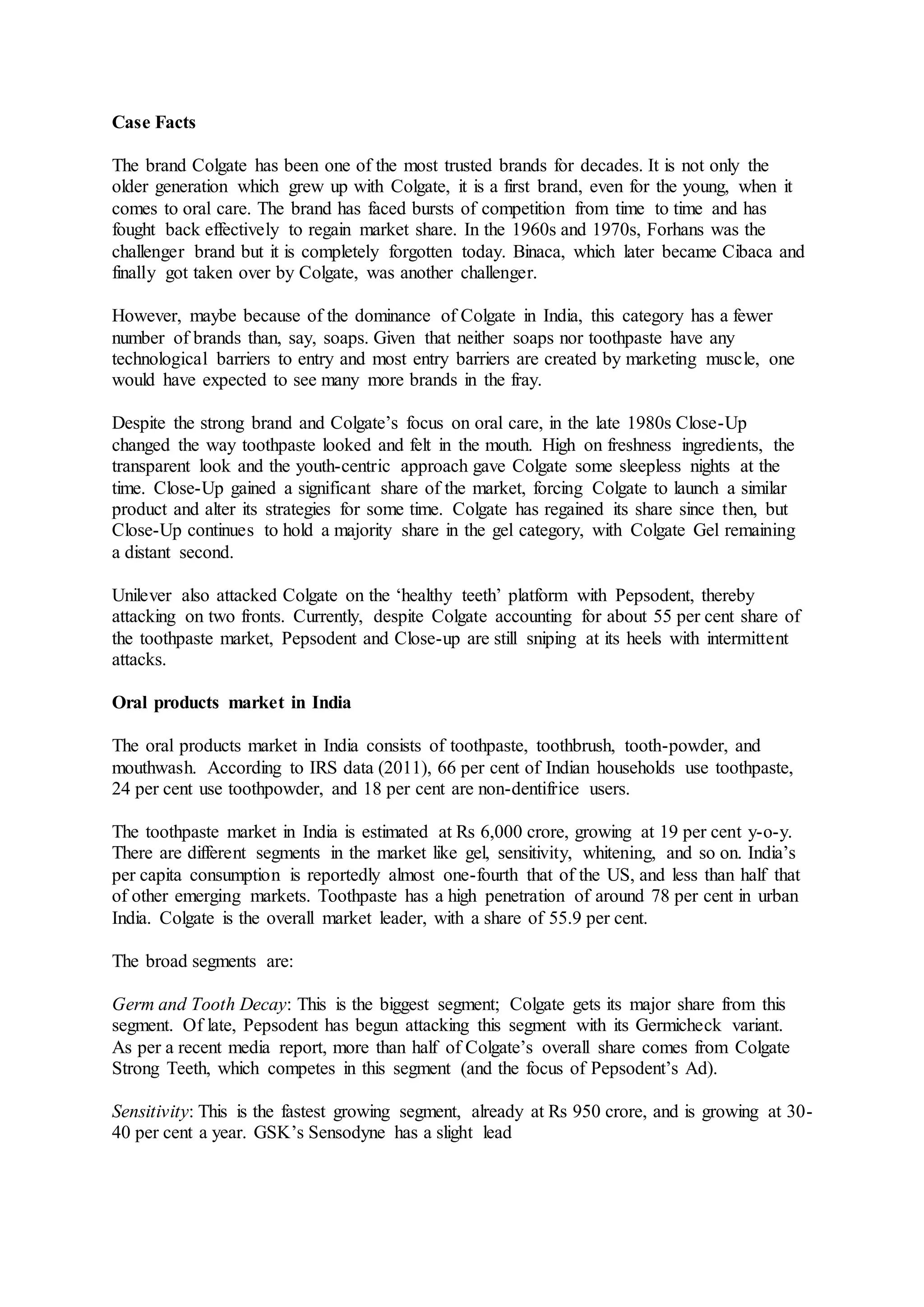 Colgate case study | DOCX