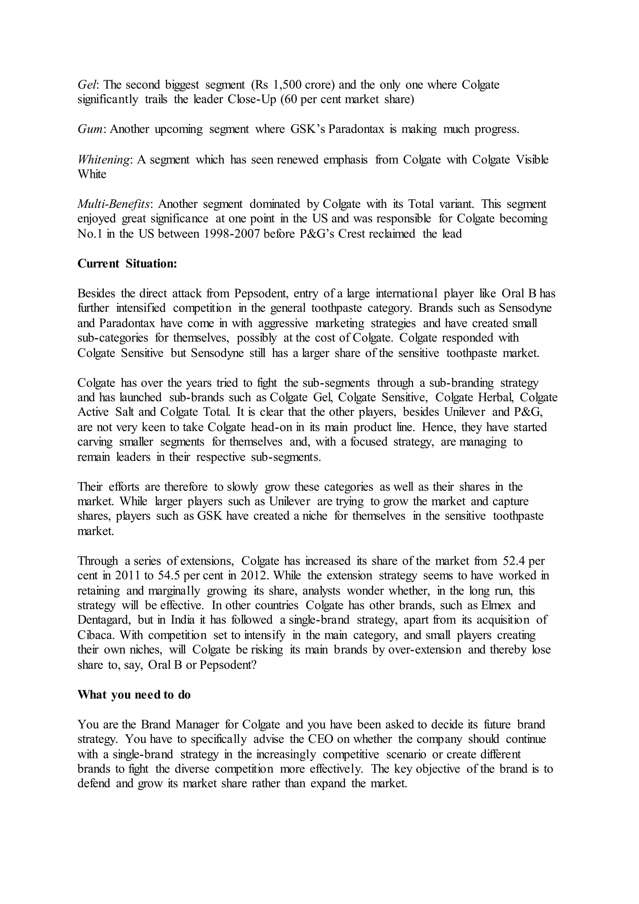 Colgate case study | DOCX