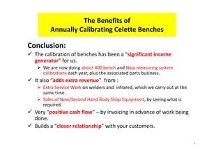 4 Celette benches - Benefits of Annual Calibration S Knowles UK | PDF ...