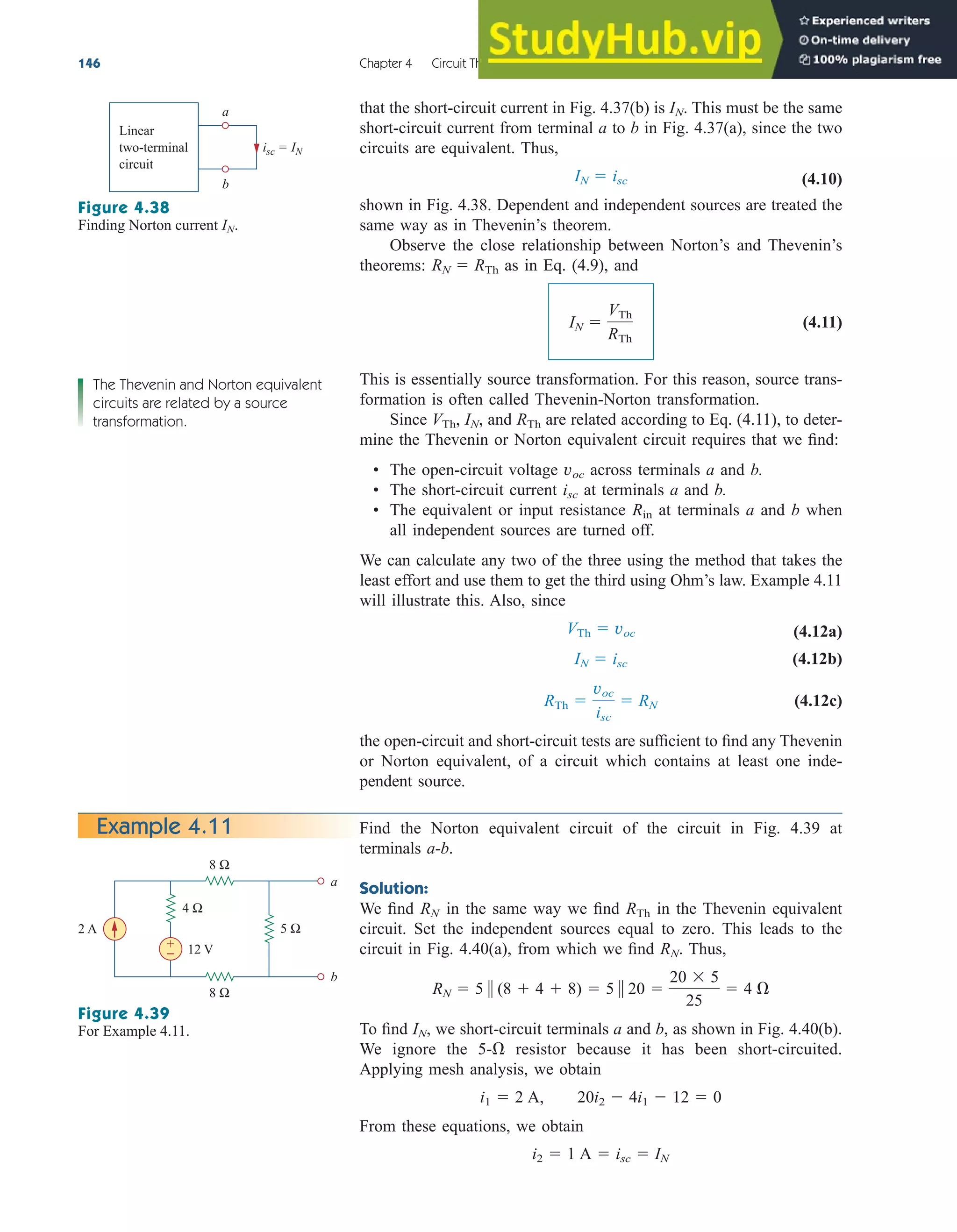 4- Ch04- Circuit Theorems-Sadiku | PDF