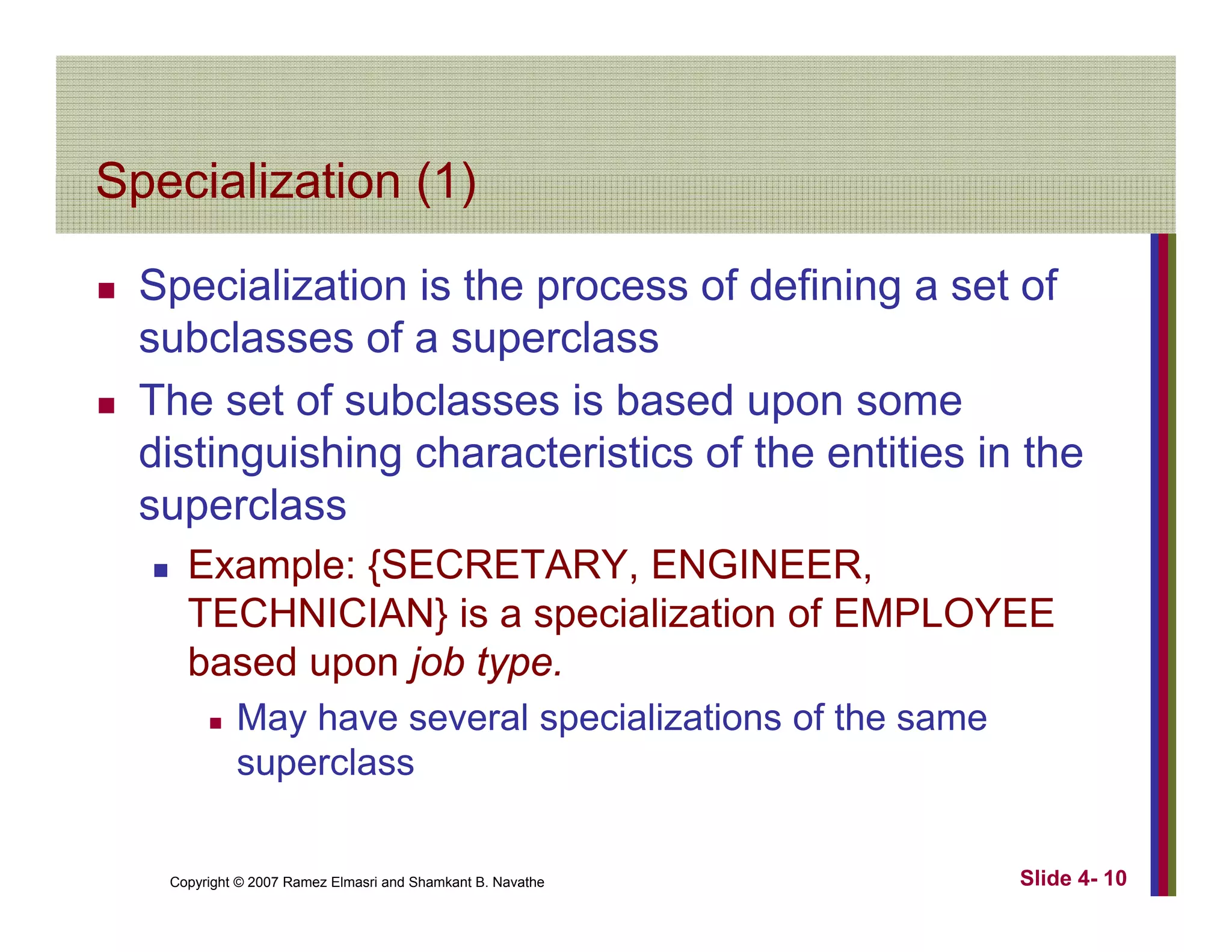 Enhanced Entity-Relationship (EER) Modeling | PDF