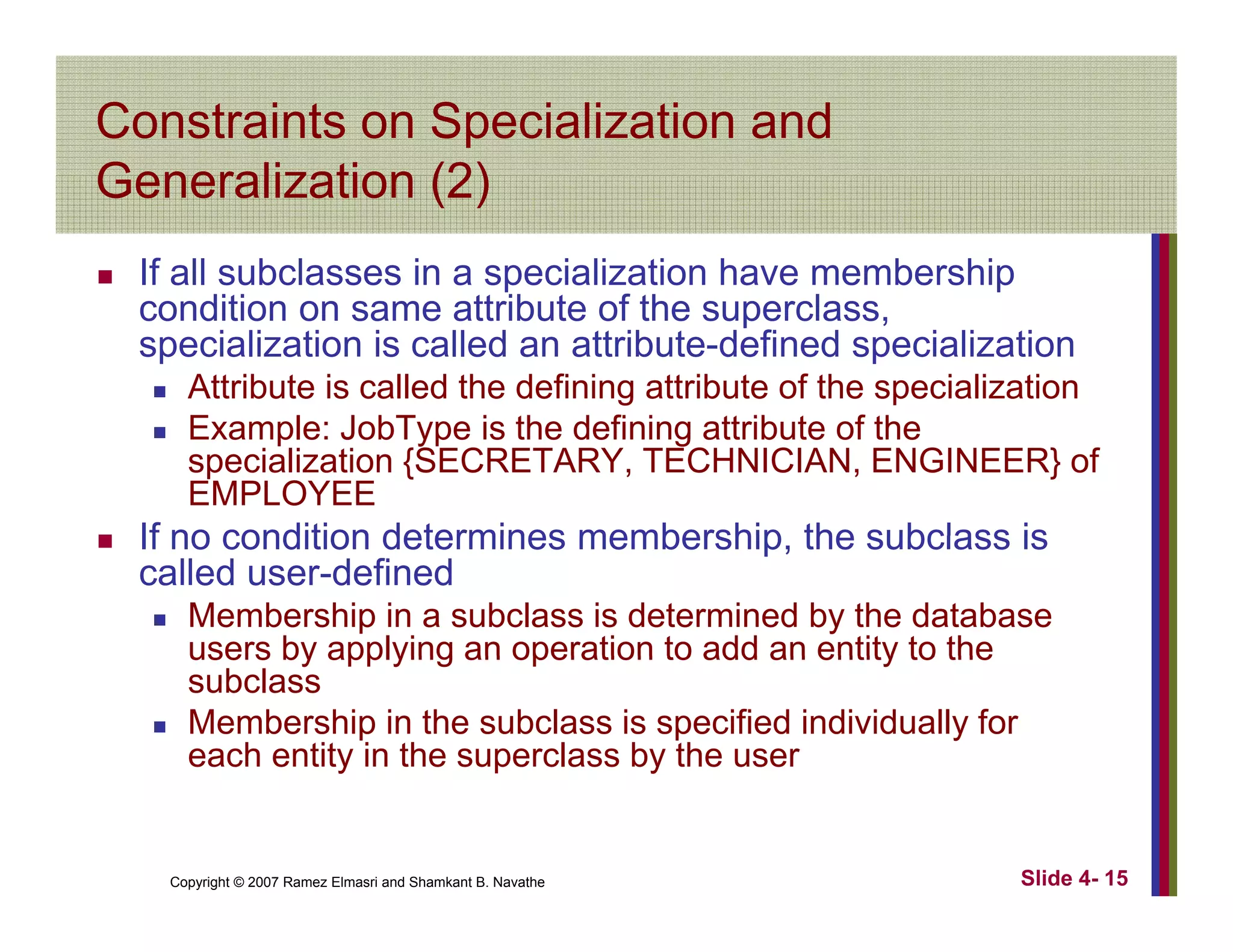 Enhanced Entity-Relationship (EER) Modeling | PDF