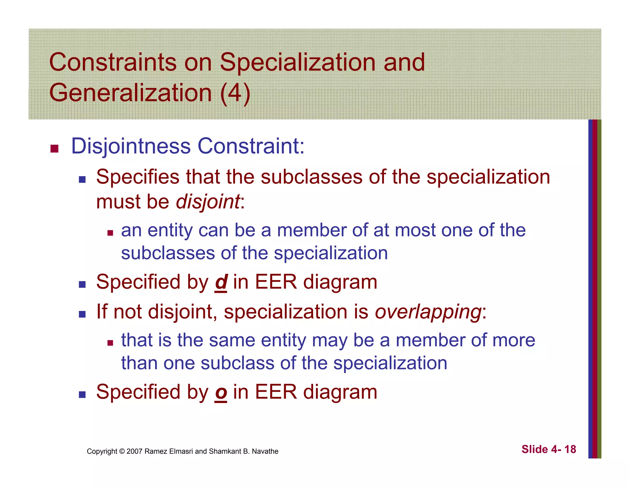 Enhanced Entity-Relationship (EER) Modeling | PDF
