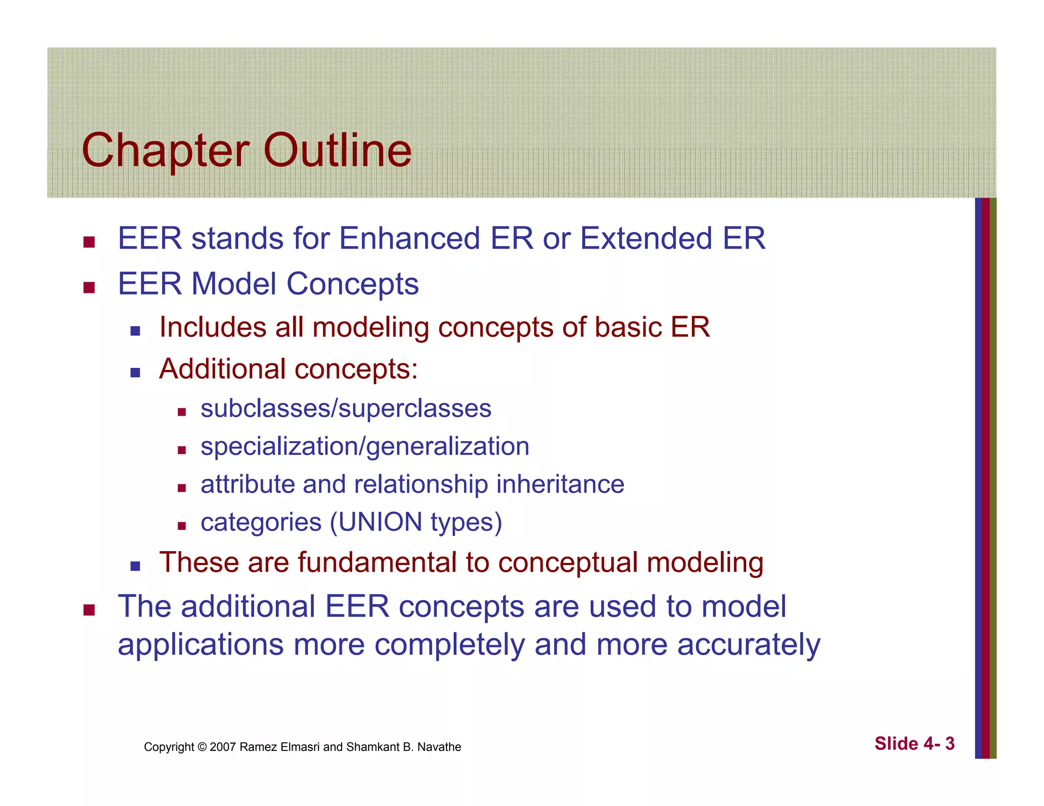 Enhanced Entity-Relationship (EER) Modeling | PDF