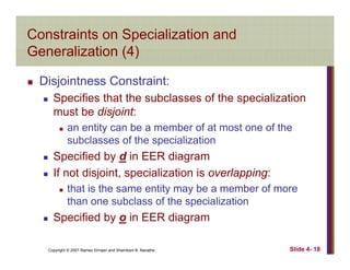 Enhanced Entity-Relationship (EER) Modeling | PDF