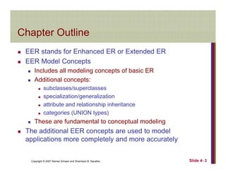 Enhanced Entity-Relationship (EER) Modeling | PDF