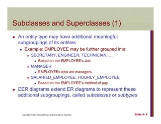 Enhanced Entity-Relationship (EER) Modeling | PDF