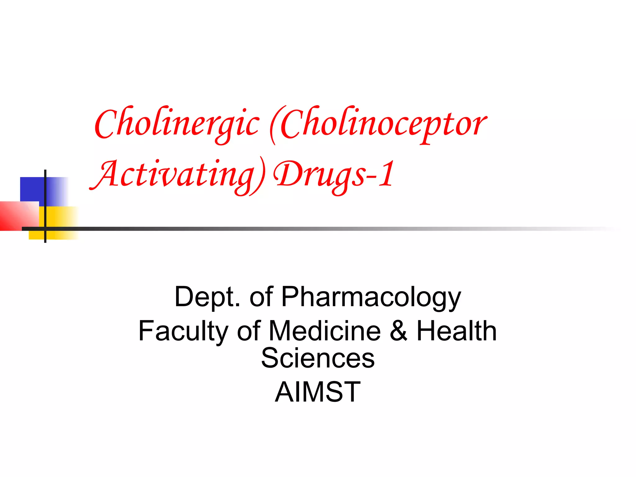 cholinergic drugs | PPT