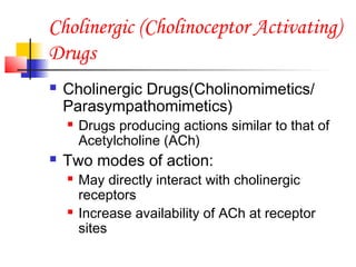 cholinergic drugs | PPT