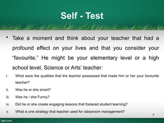 4-Classroom Management and teacher training.pptx | Professional School ...