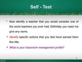 4-Classroom Management and teacher training.pptx | Professional School ...