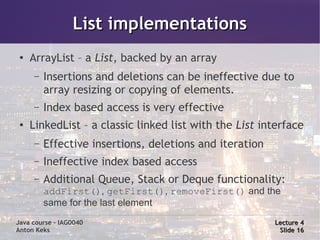 Java Course 4: Exceptions & Collections | PPT